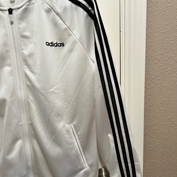 adidas | Jackets & Coats | Adidas Lightweight White Track Jacket Size L ...